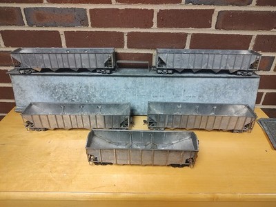 5 Vintage O Scale Gauge Scratch Built Hopper Cars Galvanized? By Fred E ...