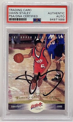 Dawn Staley Team USA Autographed Signed 1996 Upper Deck Card #69 PSA ...
