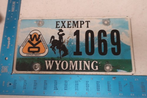 WYOMING EXEMPT DEPARTMENT TRANSPORTATION DOT BUCKING BRONCO LICENSE ...