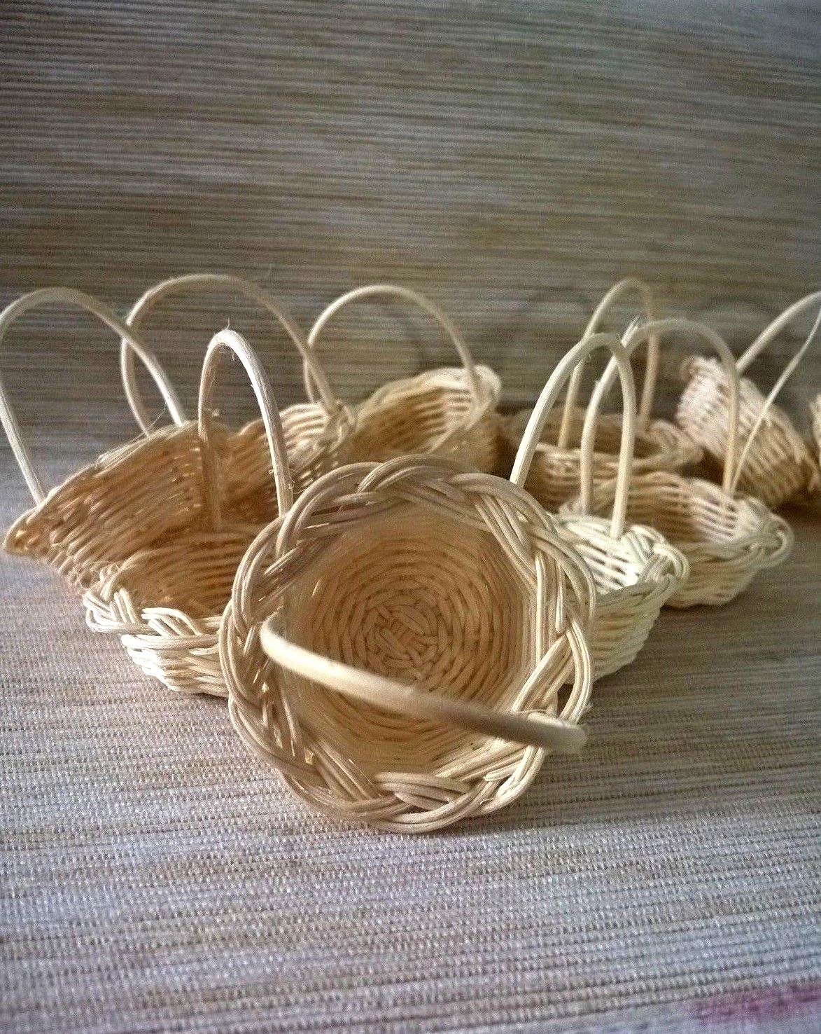 10 Mini Wicker Baskets Fruit Vegetable Craft Picnic Miniatures Food ...