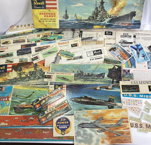 Vintage Military Model Box, Instruction and Decal Lot - Revell Aurora ...