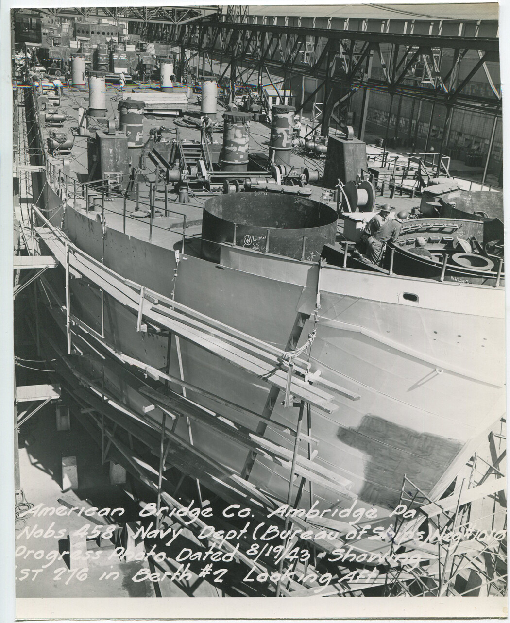 U.S. NAVY USS LST 276, CLASS TANK LANDING SHIP, WWII. AMERICAN BRIDGE ...