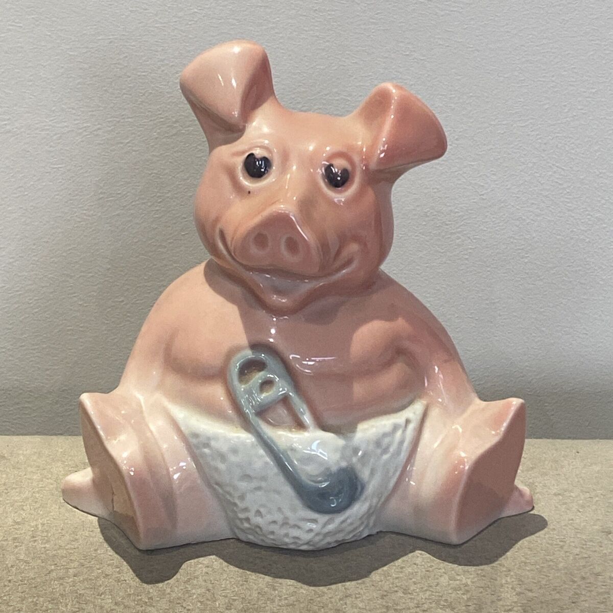 Natwest Pig Wade England Woody Baby Piggy Bank Money Box Original Stopper Nappy