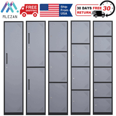 Metal Lockers Storage Cabinet 1-6 Doors Locker for Office School Gym ...