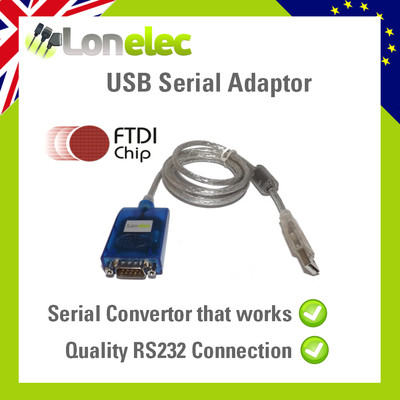 QUALITY USB 9 PIN RS232 SERIAL ADAPTOR CONVERTER GENUINE FTDI FT232RL ...