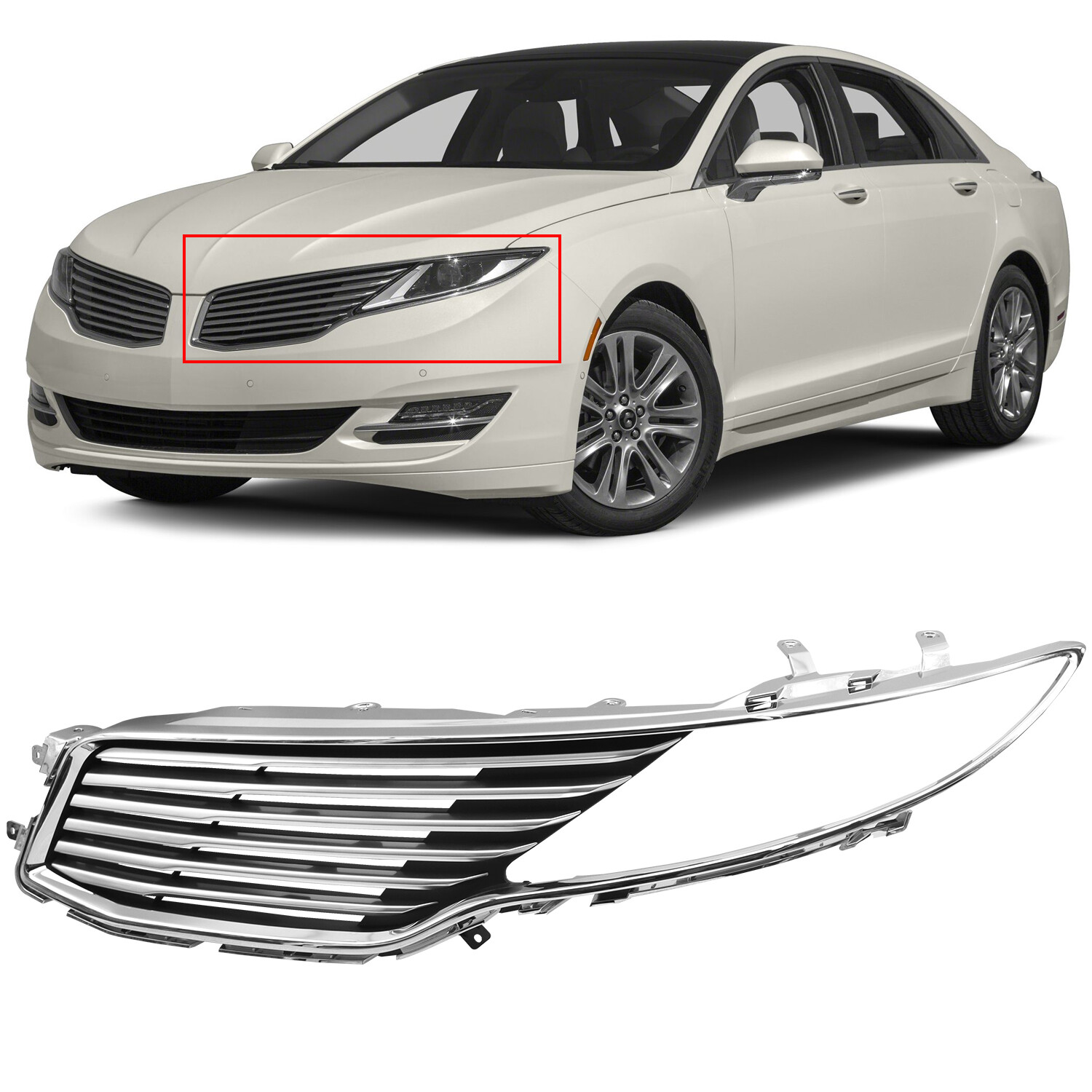 For 2013-2016 Lincoln MKZ Front Bumper Grill Grille Radiator Chrome ...