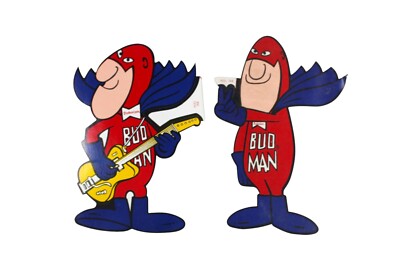 2 Original Vintage Bud Man Budweiser Beer Decal Stickers | eBay