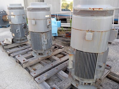 G.E.150hp Vert. Electric Motor 1750rpm,460v,L445vp24,TEFC,VSS,KAF,Oil ...