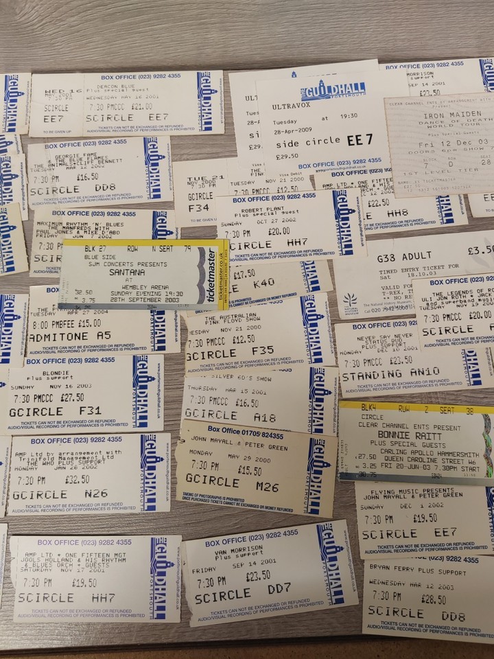 Vintage Concert Tickets Lots!! | eBay UK