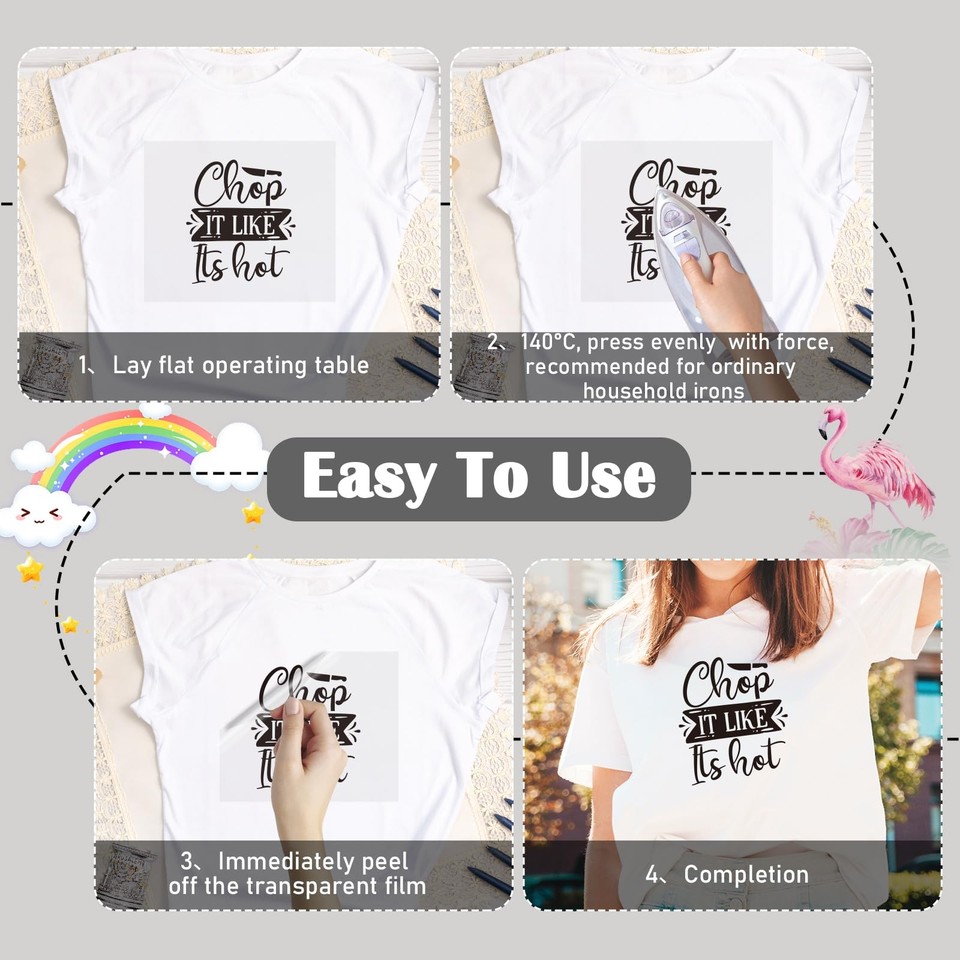 Kitchen Iron on Transfers for Clothing - 30 Sheets Funny Cooking DTF ...