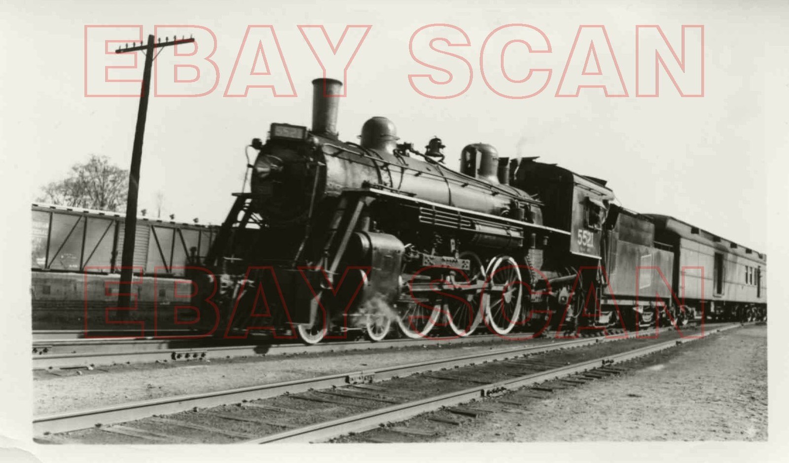 8F912 RP 1940s CANADIAN NATIONAL RAILROAD 4-6-2 LOCO #5521 FREDERICTON ...