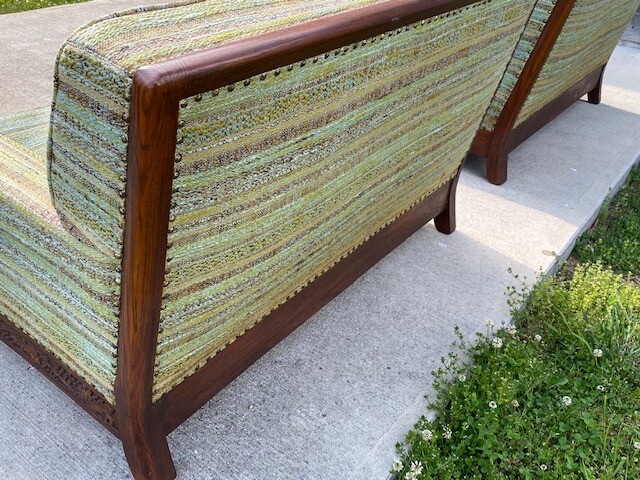 Vintage Romweber Mid Century 2 pc. Sofa Viking Oak Design Very Unique ...