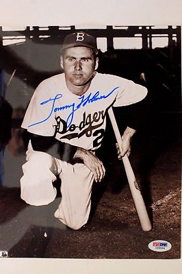 Signed TOMMY HOLMES (d.2008) Brooklyn Dodgers Autograph 8x10 Photo PSA ...
