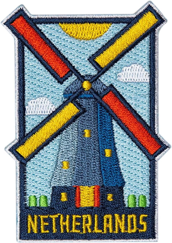 Netherlands Patch - Dutch Windmill Souvenir - Iron on Travel Badge | eBay