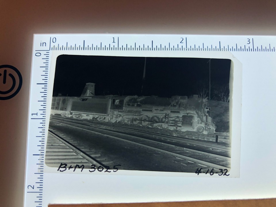 Vintage film negative photo Boston & Maine Railroad loco 3025 after ...