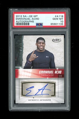 2012 Sage Hit Emmanuel Acho PSA 10 Lights On AUTO #A118 | eBay