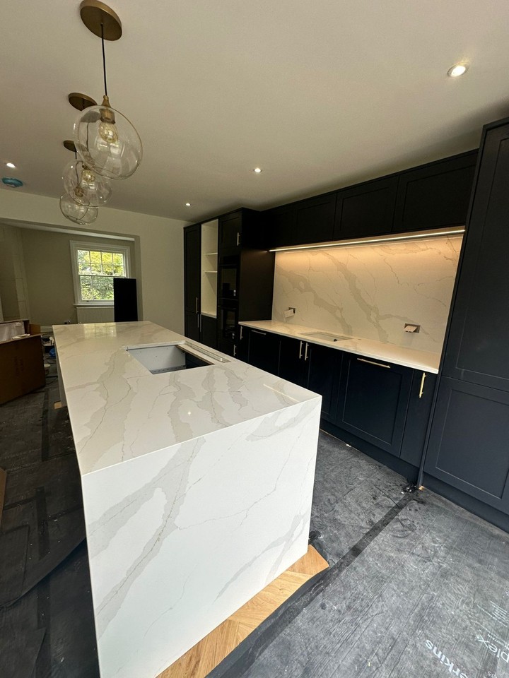 Calacatta Gold Quartz Luxury Kitchen Worktop Countertop 3000mm x 620mm ...