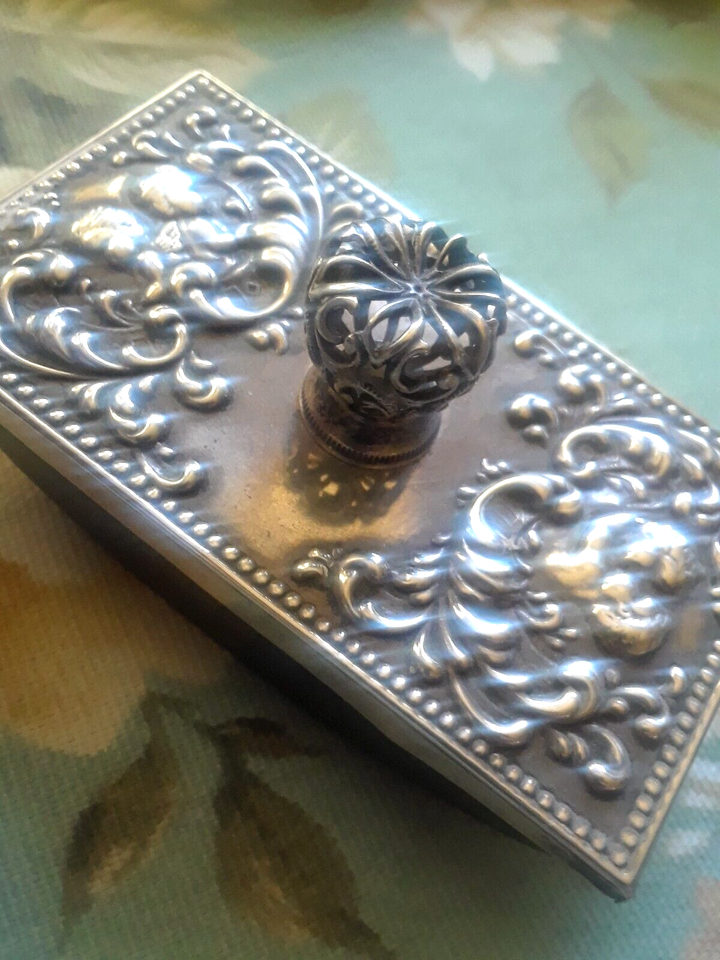 BEST Antique Art Nouveau Repousse CHERUBS Sterling Silver Ink Blotter ...