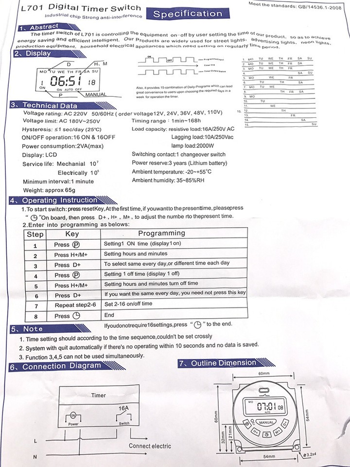 DC 12V 24V AC 110V 220V Digital LCD Programmable Clock Timer Time Relay ...