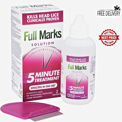 Full Marks Solution 5 Minute Treatment 100ml, and comb included Lice Nit Head UK | eBay UK