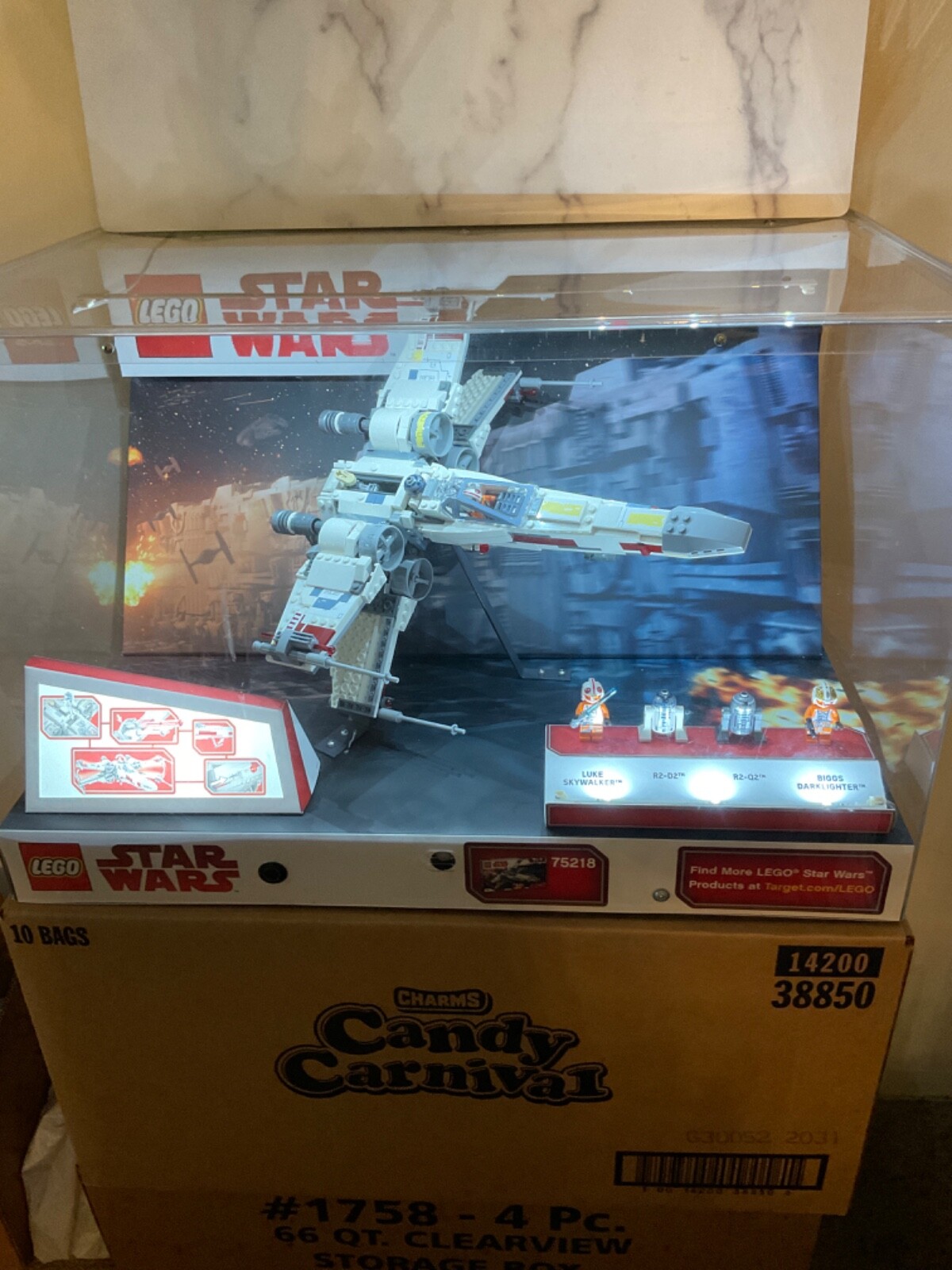 Lighted Lego Store Display Star Wars 75218 Luke Skywalkers X-Wing & Figures | eBay