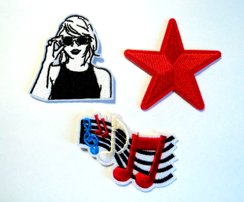1x Taylor Swift Superstar Set Patches Embroidered Cloth Badge Iron Sew ...