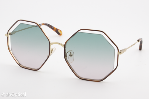 Chloe CE132S 240 Womens Hexagonal Graduated Tinted Sunglasses Frames ...