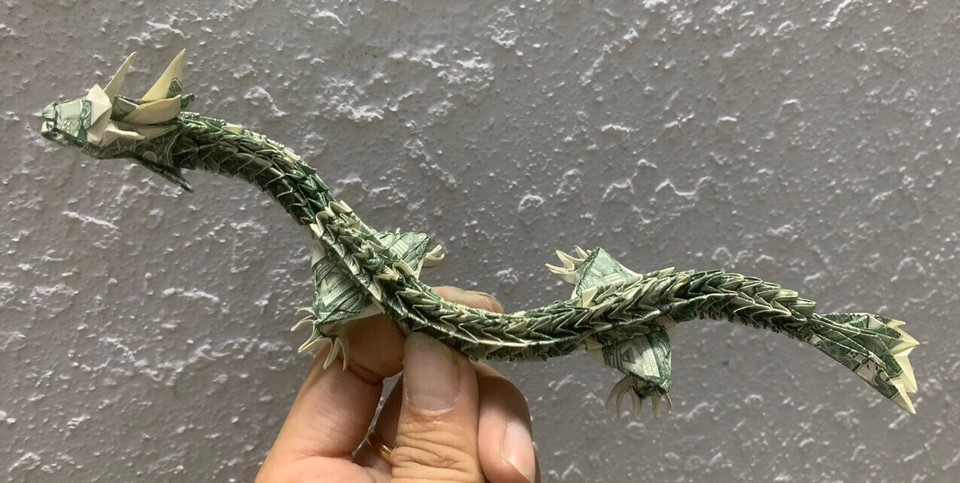 1 Dragon 3D Dollar Origami Handmade ( feng shui gifts ) the year of ...