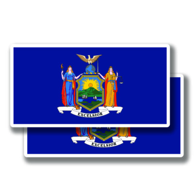 New York State Flag Stickers 2 Decals Bogo For Car Bumper Truck Window ...