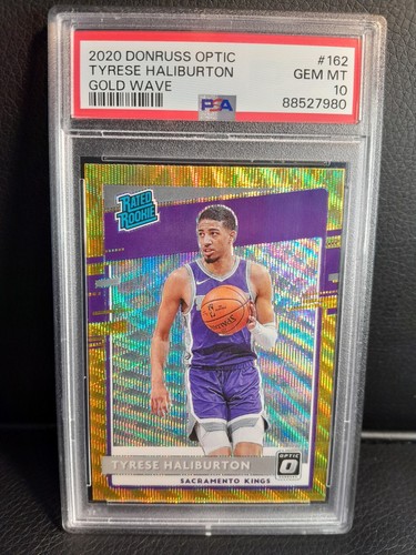 2020-21 Donruss Optic Tyrese Haliburton 162 RC Rookie GOLD Wave Prizm ...