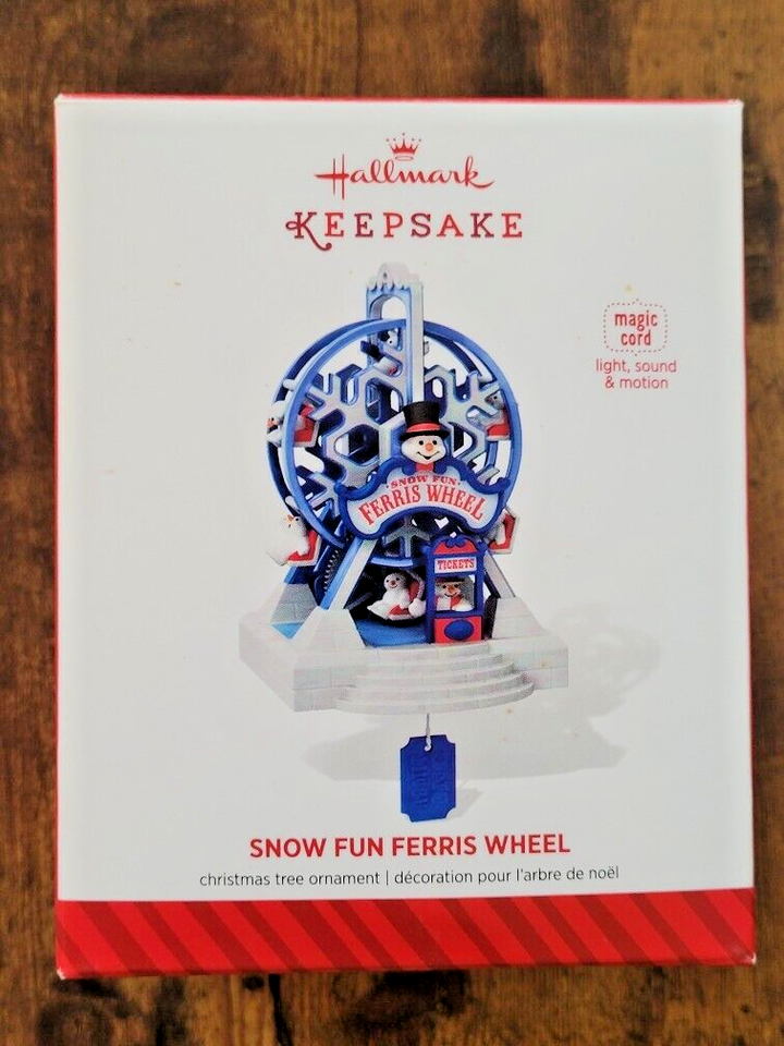 Hallmark Keepsake Snow Fun Ferris Wheel Magic Cord Light Sound Animated ...