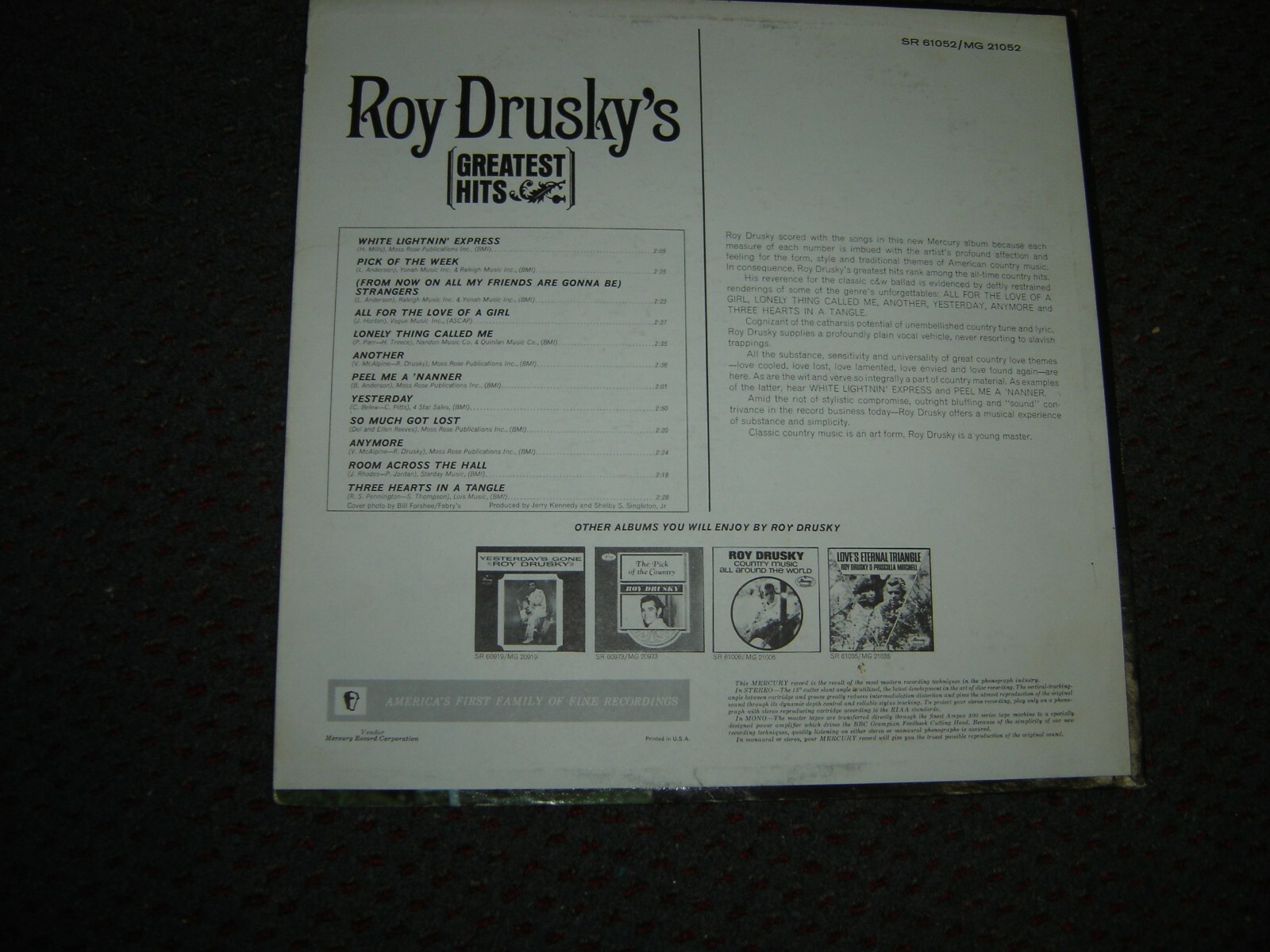 Roy Drusky - Greatest Hits 1965 USA Stereo Orig. E/E | eBay