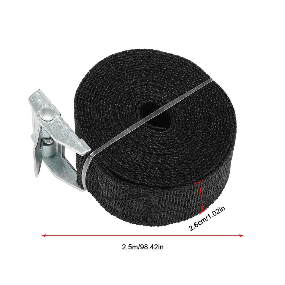 6 x Heavy Duty Ratchet Tie Down Straps Car Roof Rack Belts Quick ...