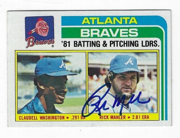 Signed RICK MAHLER Atlanta Braves 1982 Topps Autographed Card #126 ...