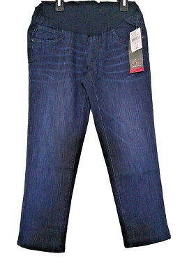 OH BABY by Motherhood Blue Maternity Capris W/Secret Fit Belly-Fits 4-6 ...