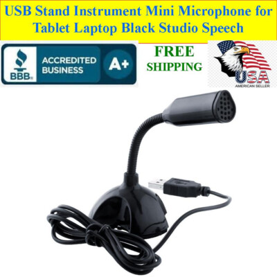 USB Stand Instrument Mini Microphone for Tablet Laptop PC Black | eBay