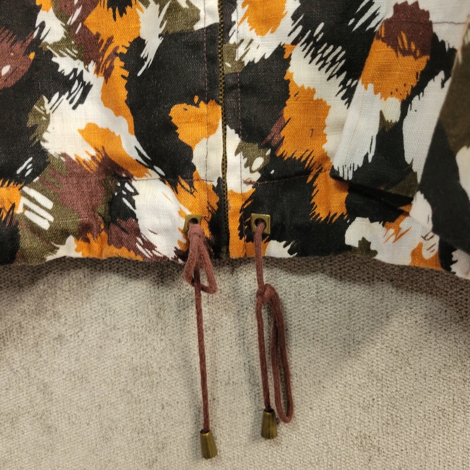 Hot Cotton Linen Jacket Top Shacket Womens Small Drawstring Hem Full ...