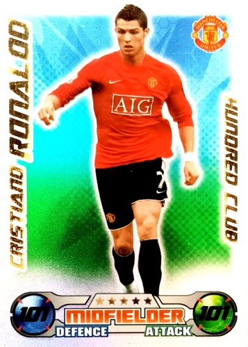 MATCH Attax 2008/09 Cristiano Ronaldo 100 Club 101 Hundred 08/09 #425 ...
