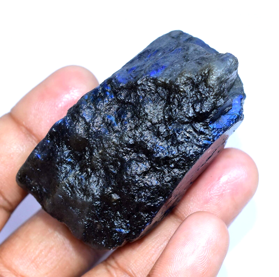 NATURAL BLUE FIRE LABRADORITE 595.5 CT UNTREATED SPECIMEN FACET LOOSE ...