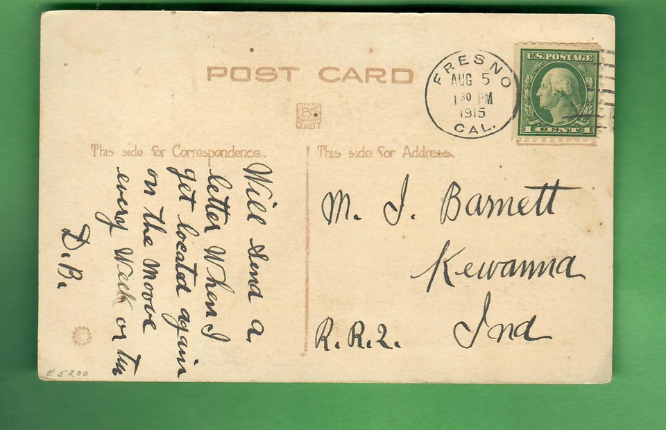 1915 CARDINELL-VINCENT POSTCARD - DATE PALM DRIVE KEARNEY PARK FRESNO ...