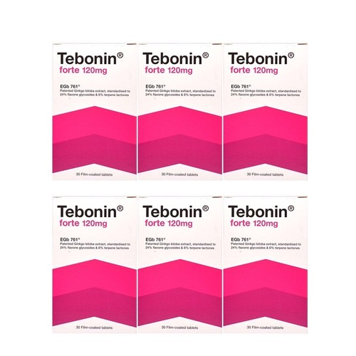 6 Box Tebonin Forte 120mg EGb761 (30Tablets) Ginkgo Biloba Focus ...
