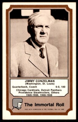 1974 FLEER FOOTBALL CARDS IMMORTAL ROLL JIMMY CONZELMAN CHICAGO ...