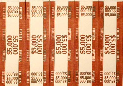 50 - Brown $50 Self-Sealing Currency Bands - $5,000 Cash Money Straps ...