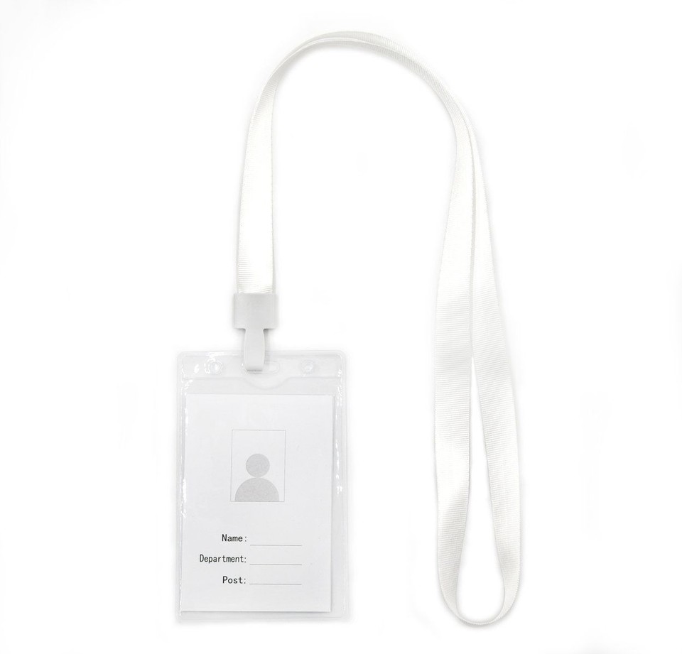 10PCs 2-Sided Hard Plastic ID Card Badge Holder Name Tag Cover With ...