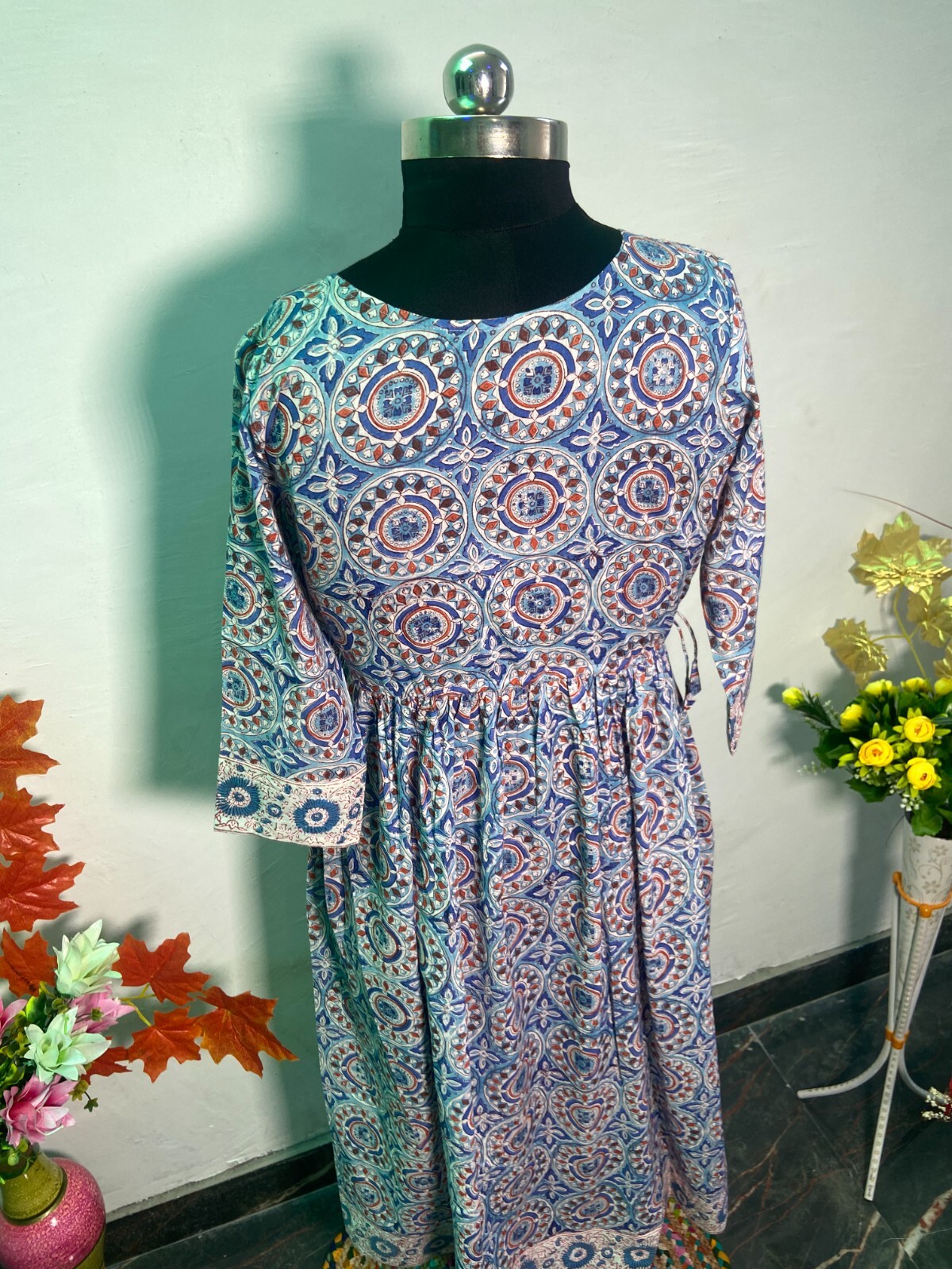 Woman Block Print Long Frok Dress AAA Quality Fabric New Design Girls ...