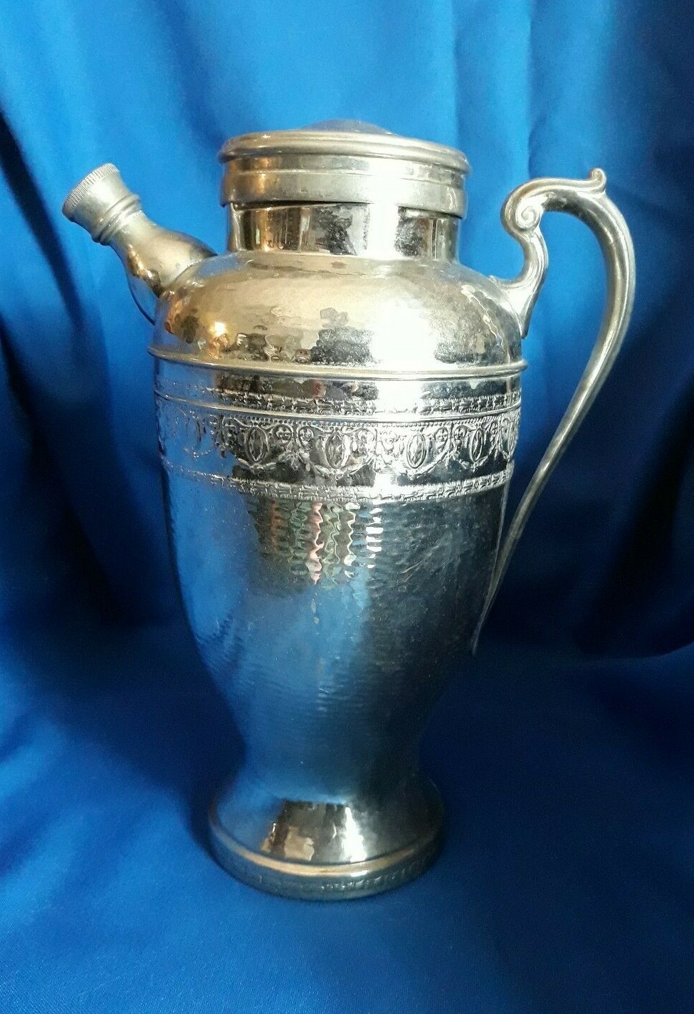 Antique Forman Bros Inc Nickel Silver Water Tea Decanter Pitcher Cork ...