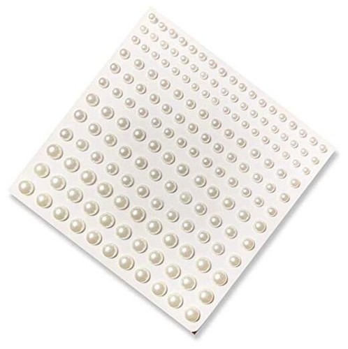 990 Pieces Self-Adhesive Pearl Stickers Flat Back Pearl Stick on White ...
