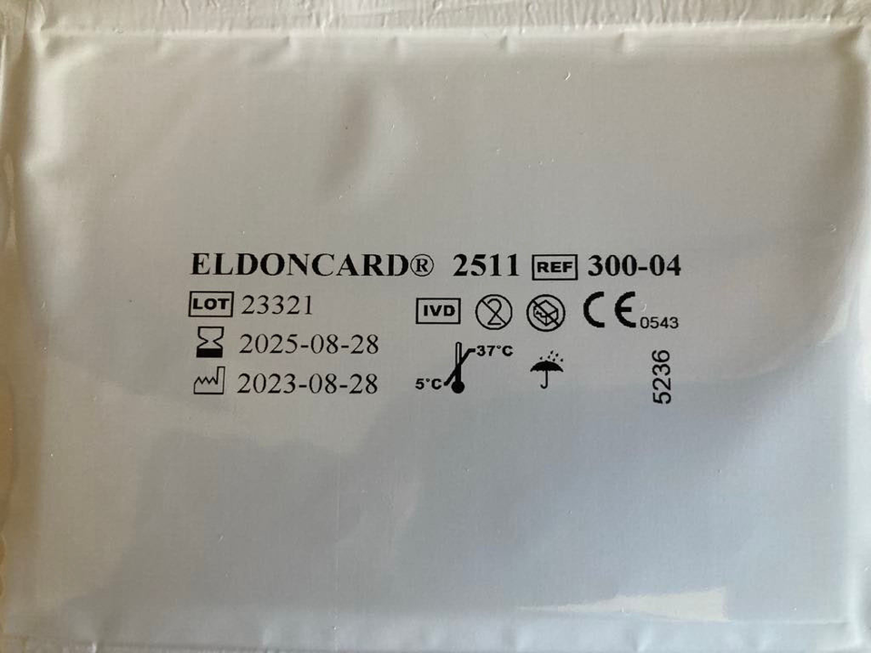 BLOOD TYPE TEST KIT ELDON-BLOOD GROUP TESTING-A,B,O,AB & RHESUS D- 1pc ...