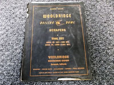 Wooldridge Towed Scraper BBS Factory Original Parts Catalog Manual ...