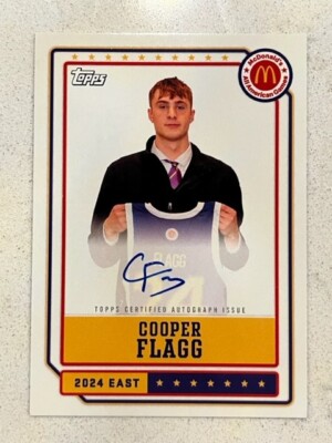 COOPER FLAGG 2024 Topps McDonald's All-American *On Card* Paper AUTO ...